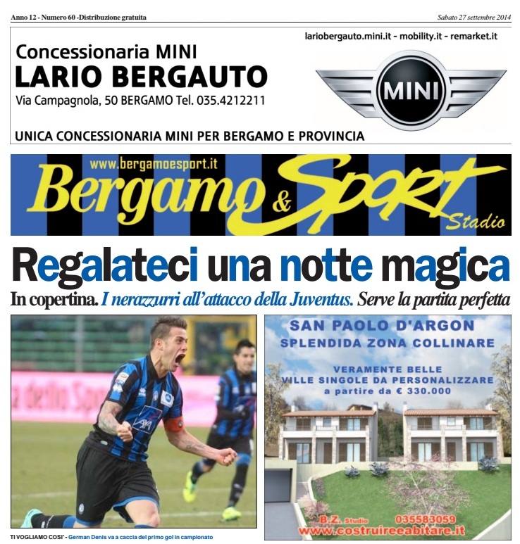Bergamo & Sport allo stadio per il campionato 2015/2016 dell’Atalanta ...