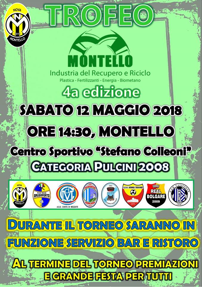 Nova Montello: sabato 12 maggio la 4a edizione del Trofeo Montello Spa ...