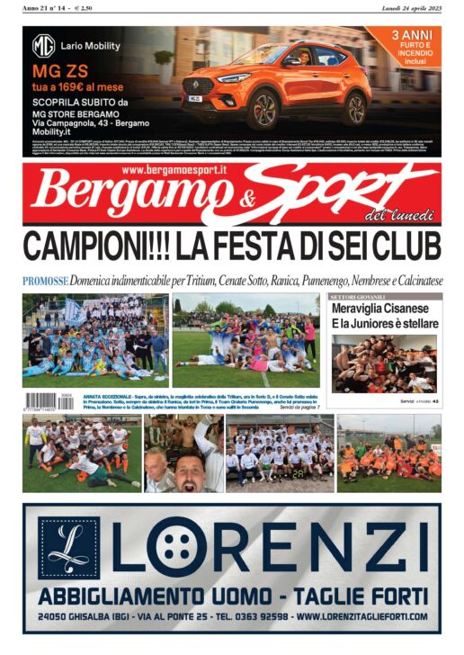 Bg & Sport in edicola: promosse in primo piano. Applausi a Tritium ...