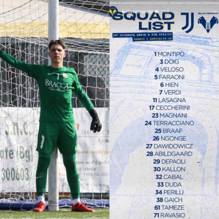 Ravasio del Villa Valle convocato in prima squadra dall’Hellas Verona ...