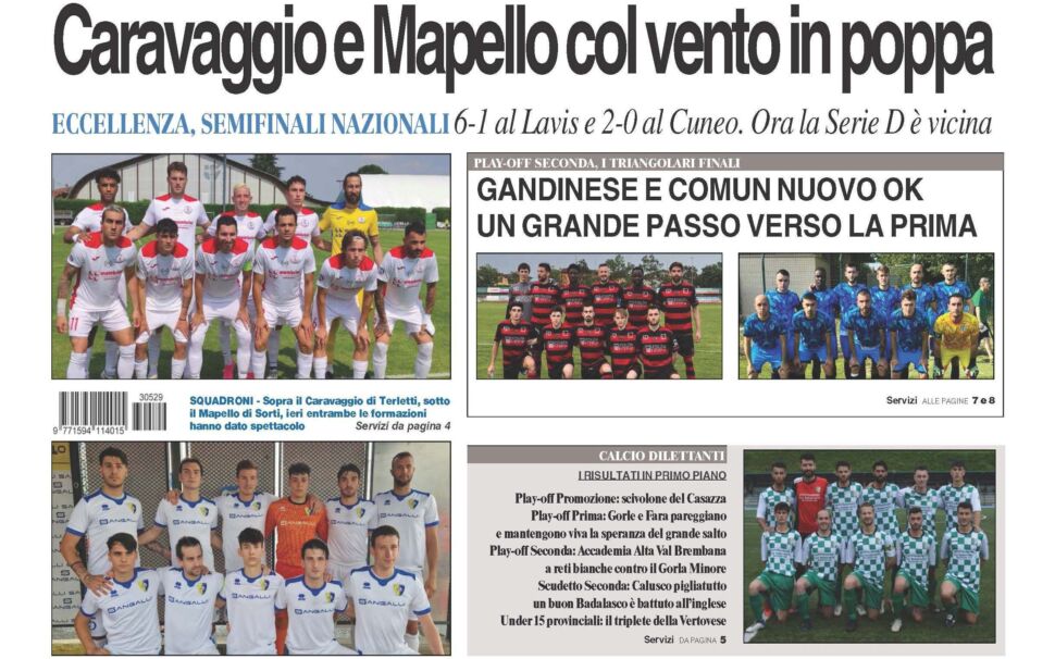 Il nuovo numero di Bg & Sport: in primo piano le imprese di Caravaggio ...