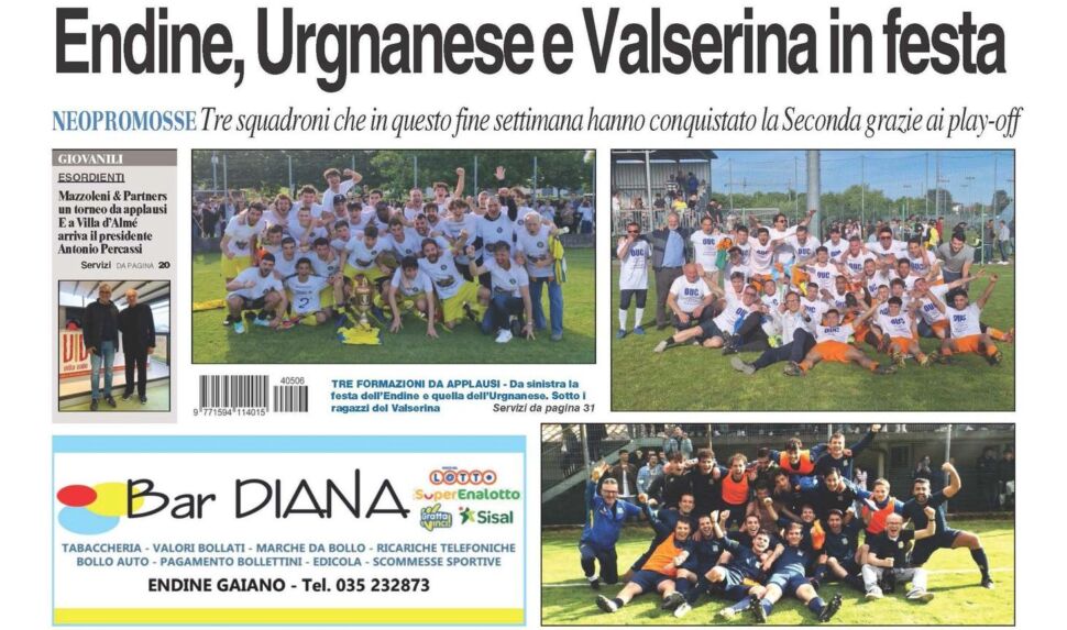 Bg & Sport in edicola: in evidenza Endine, Urgnanese, Valserina e il ...
