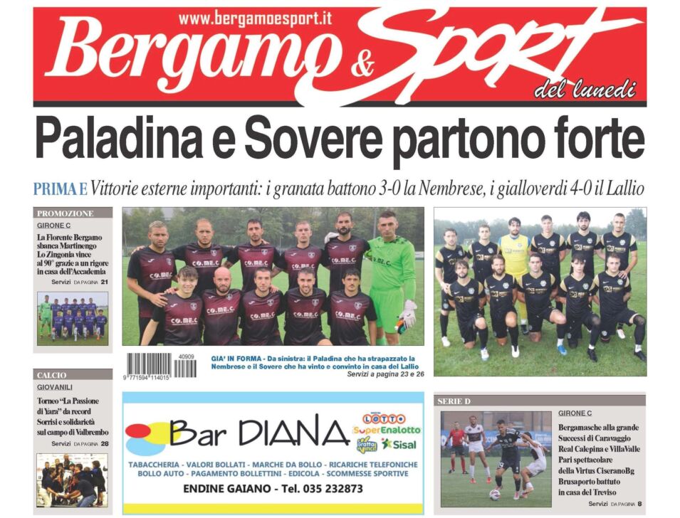 Bg & Sport in edicola: Paladina e Sovere partono alla grande ...